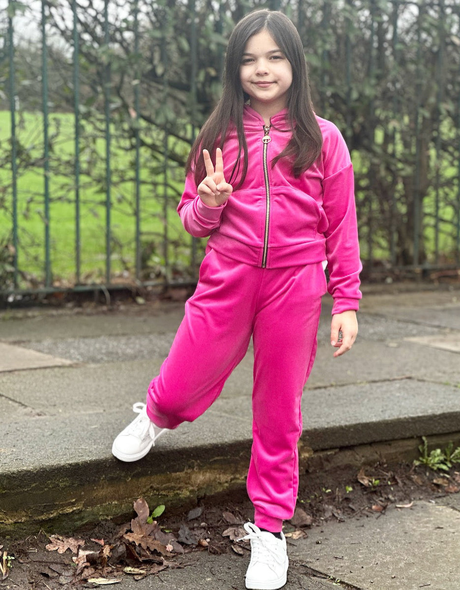 Cerise Pink Juicy Studded Tracksuit – Le Bebe Boutique