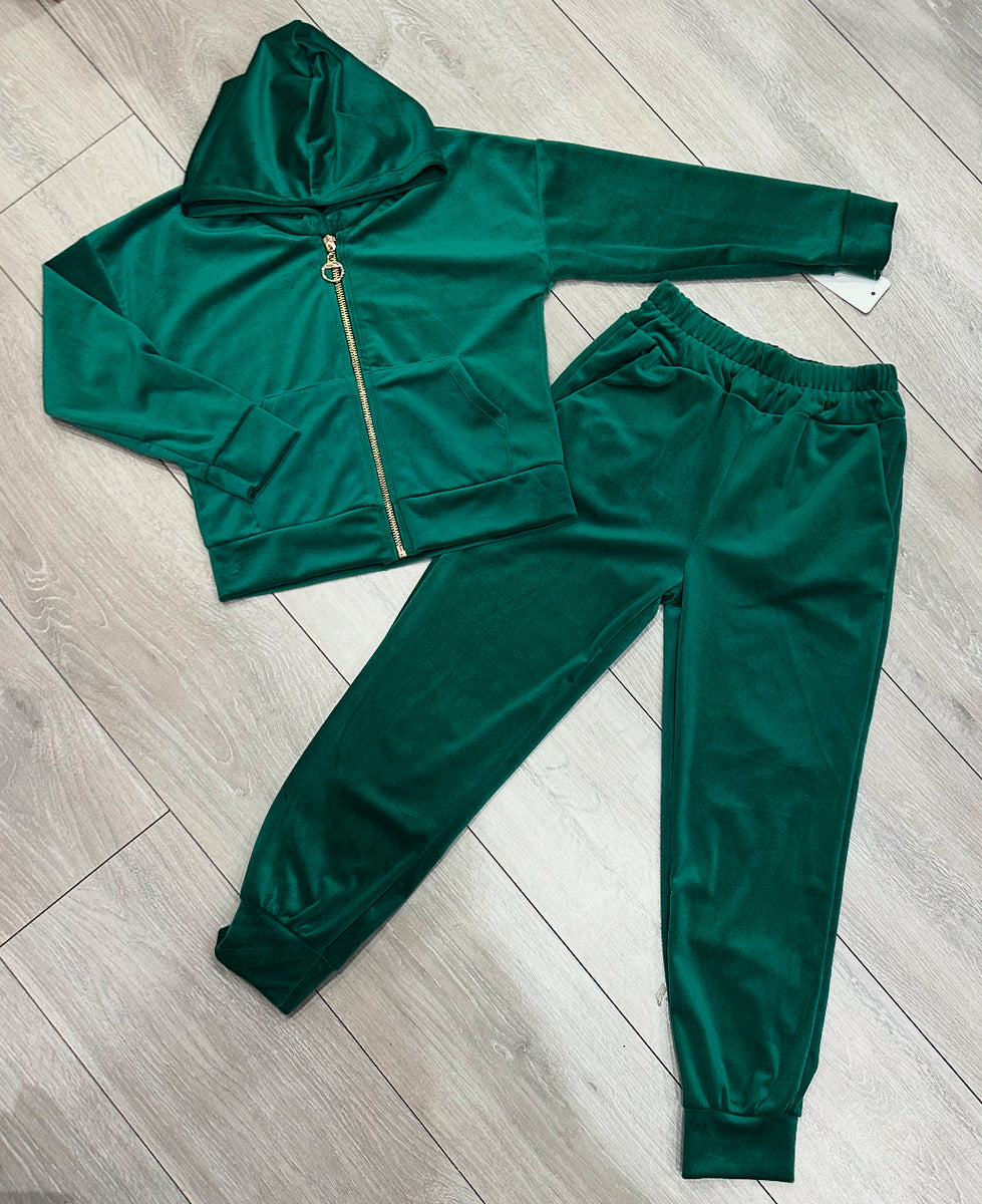 Dark Green Juicy Studded Tracksuit – Le Bebe Boutique