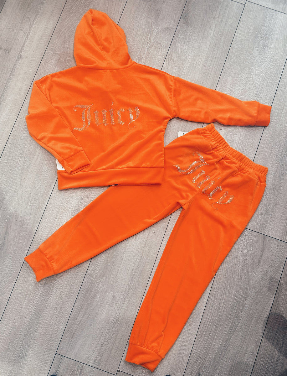 Orange Juicy Studded Tracksuit – Le Bebe Boutique